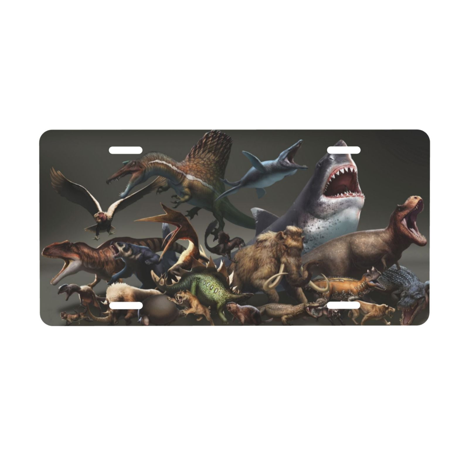 Prehistoric Animal Dinosaur Mammoth License Plate Front Metal Car Plate ...