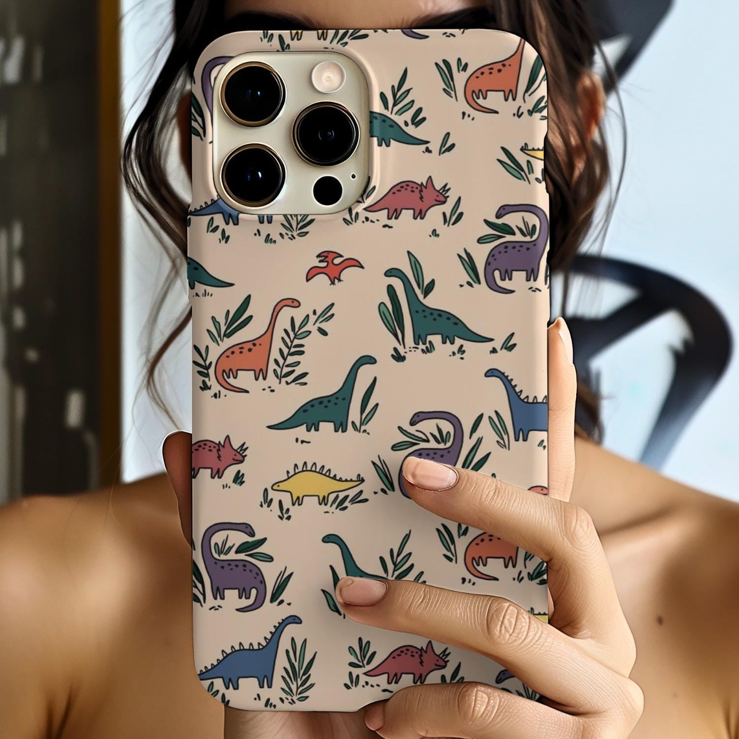 Prehistoric Dinosaur Collage Art Trendy Case for iPhone 17 to 11 Pro ...