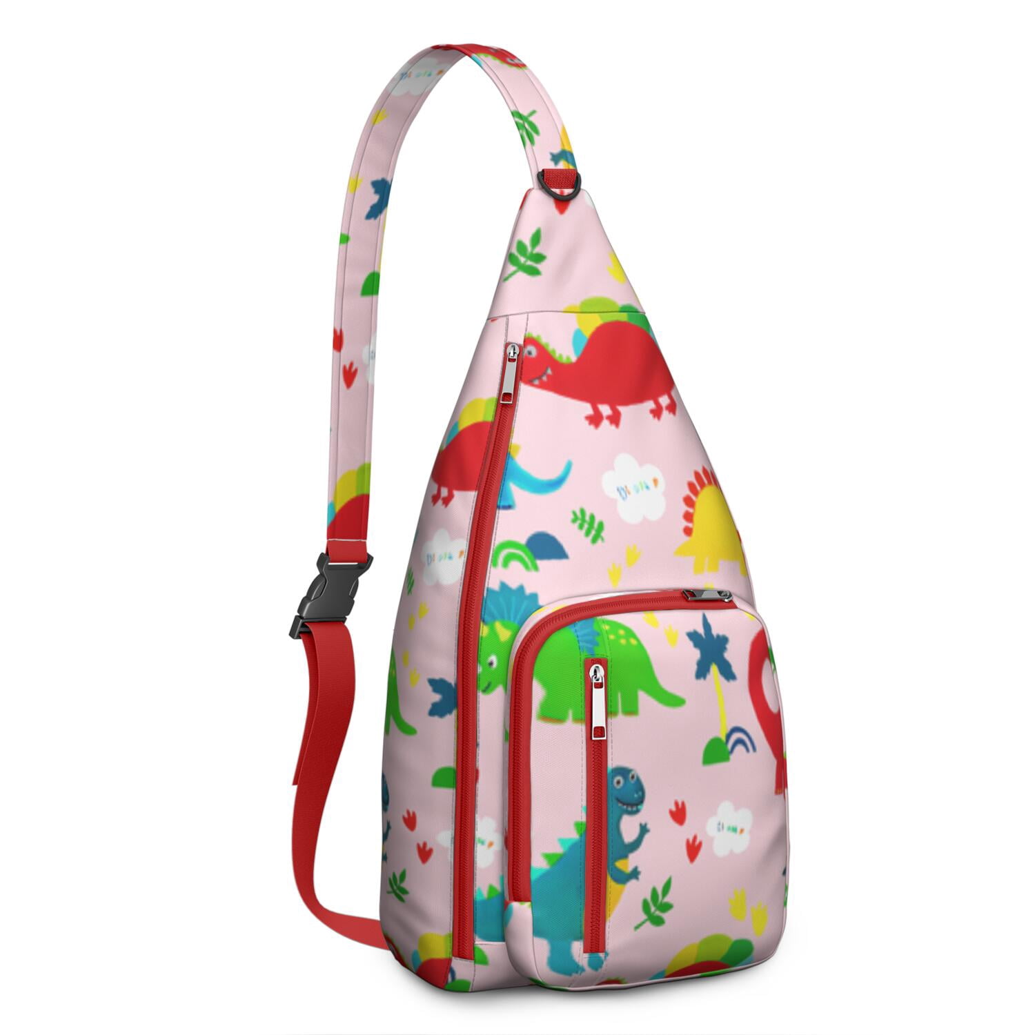 Prehistoric Dinosaur Sling Backpack - Fun Dino Lover Pattern Shoulder ...