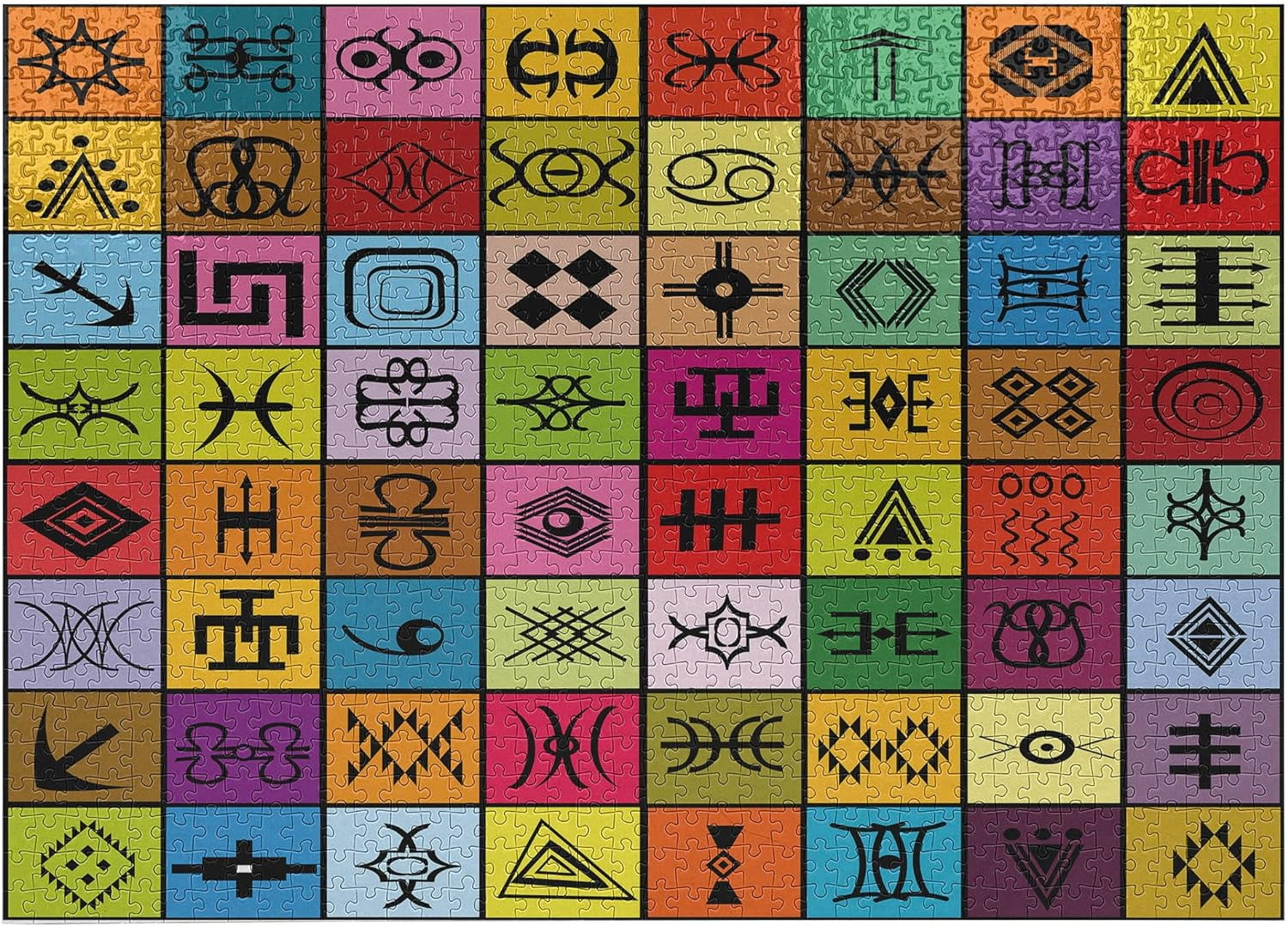 Prehistoric Elements Collage in Colorful Squares Aboriginal Symbolic ...