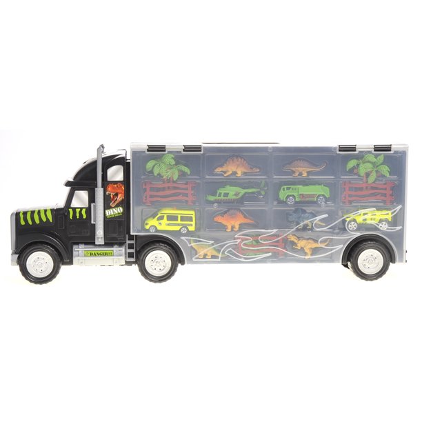 Prehistoric Past 22" Transport Dinosaurs Car Carrier Truck Toy Includes ...