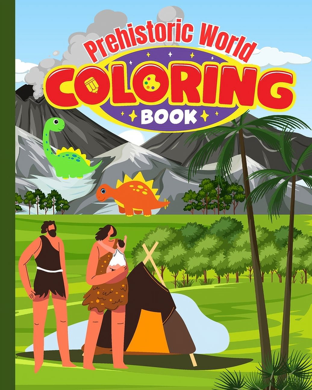Prehistoric World Coloring Book For Kids: Dinosaurs Coloring Pages ...