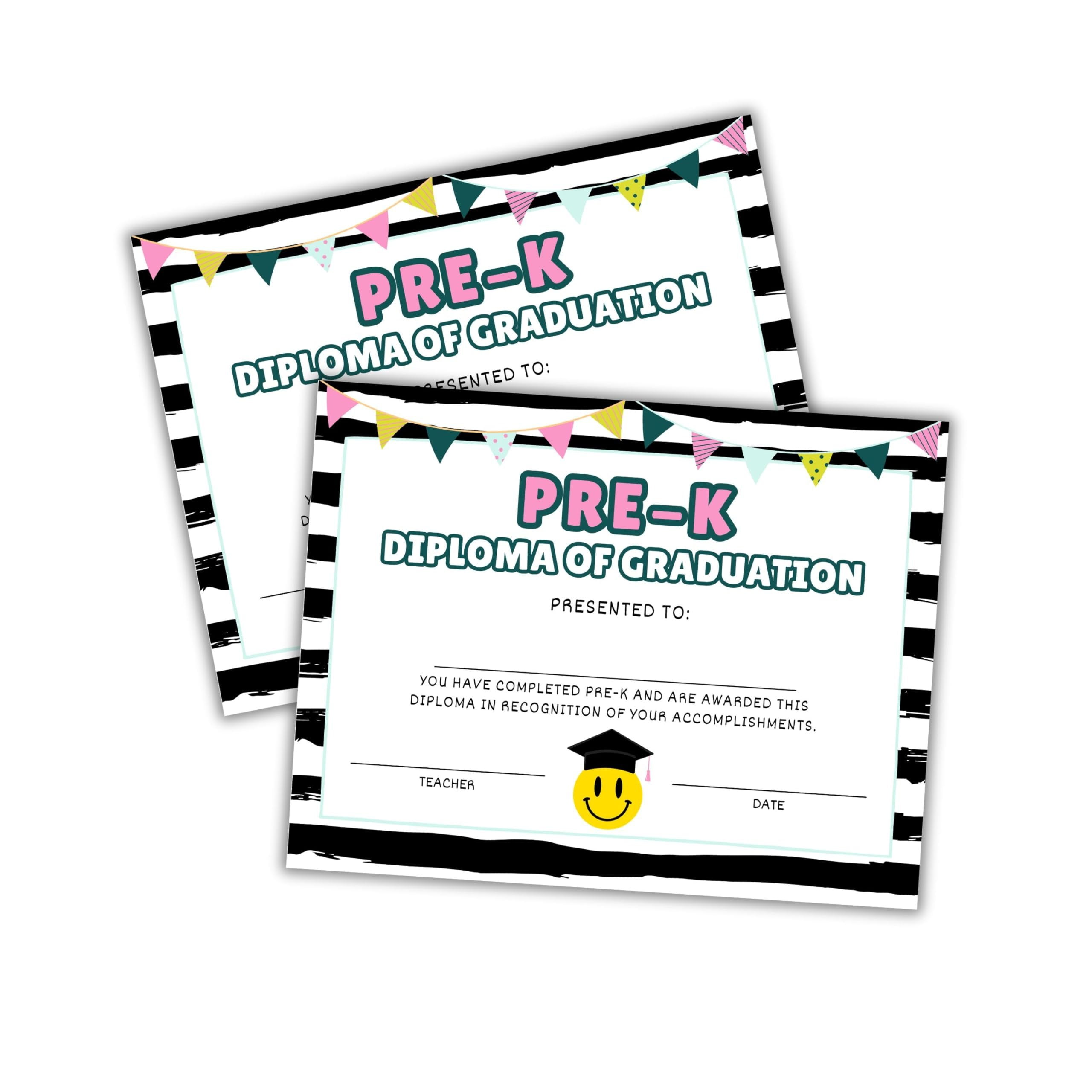 Prekindergarten Pre-K Diploma Awards Certificate Graduation Cap 30pk 8 ...