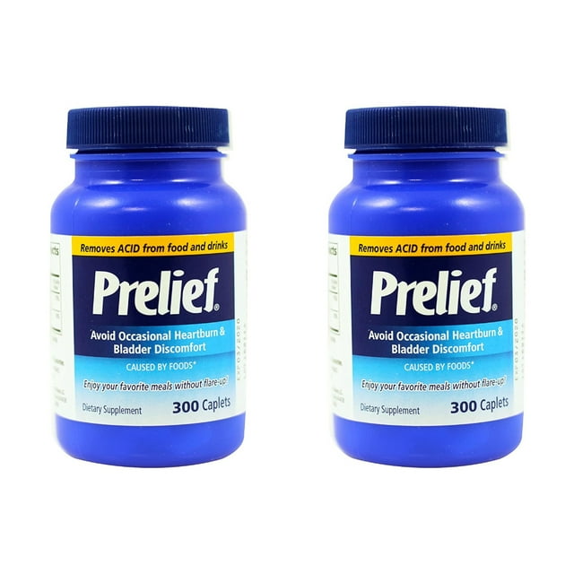 Prelief Antacid Acid Reflux Treatment, 300 Count OTC (Pack of 2 ...