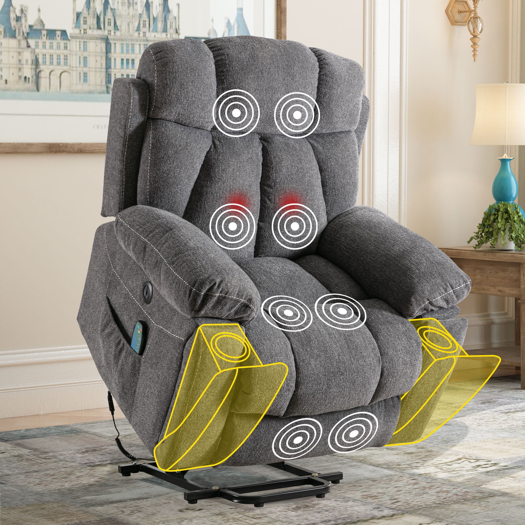 Prelife Ultra-Comfort Power Lift Recliner: Luxurious Elderly Big Man ...