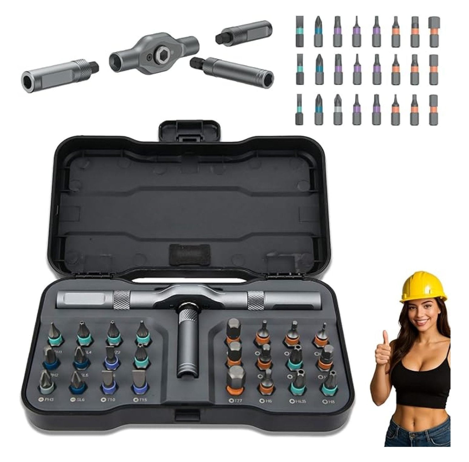 Preliminark Screwdriver, Ratchet 24-in-1 Screwdriver Set, Ratchet Allen ...