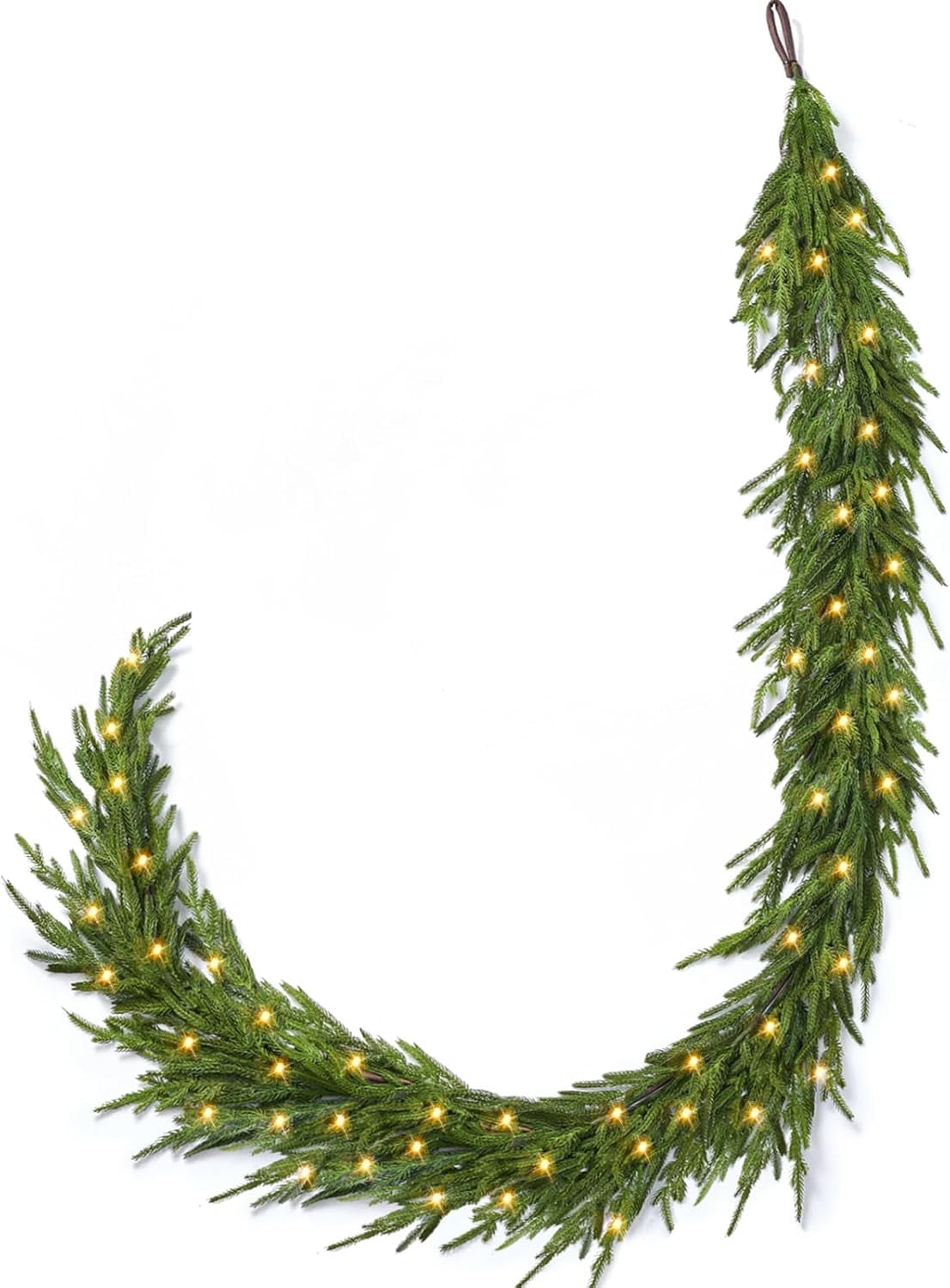 Prelit Real Touch Norfolk Pine Garland Christmas Garlands with 50LED ...