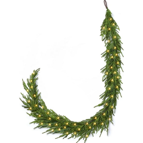 Artificial Christmas Garlands- Real Touch Norfolk Pine Garland Faux ...