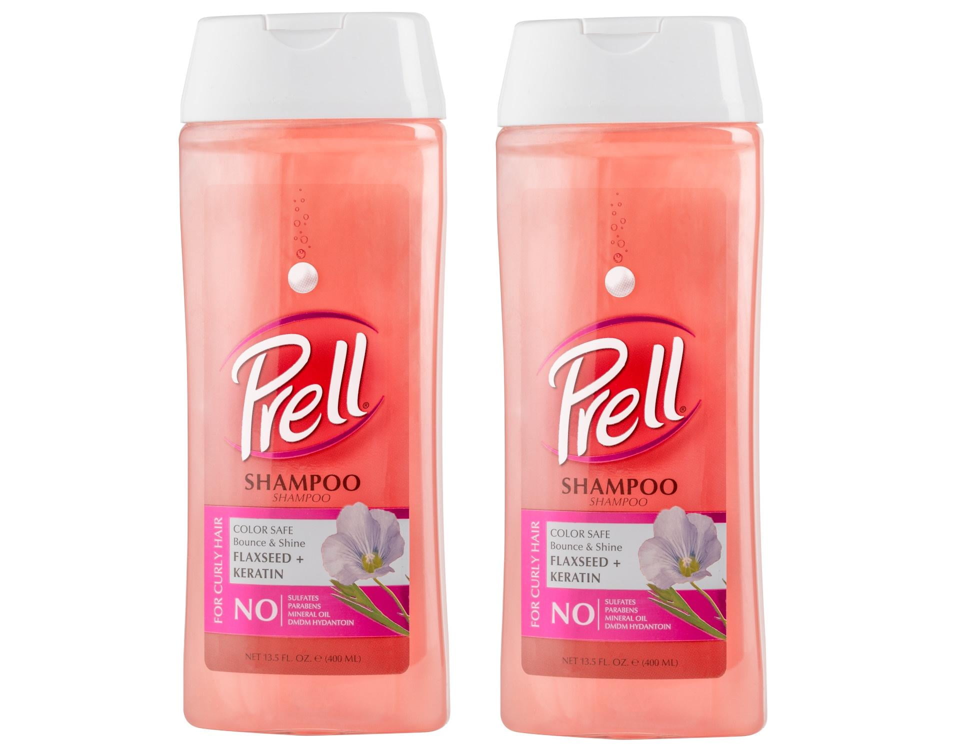 Prell Flaxseed Keratin Shampoo, Color Safe, Bounce & Shine for Curly ...