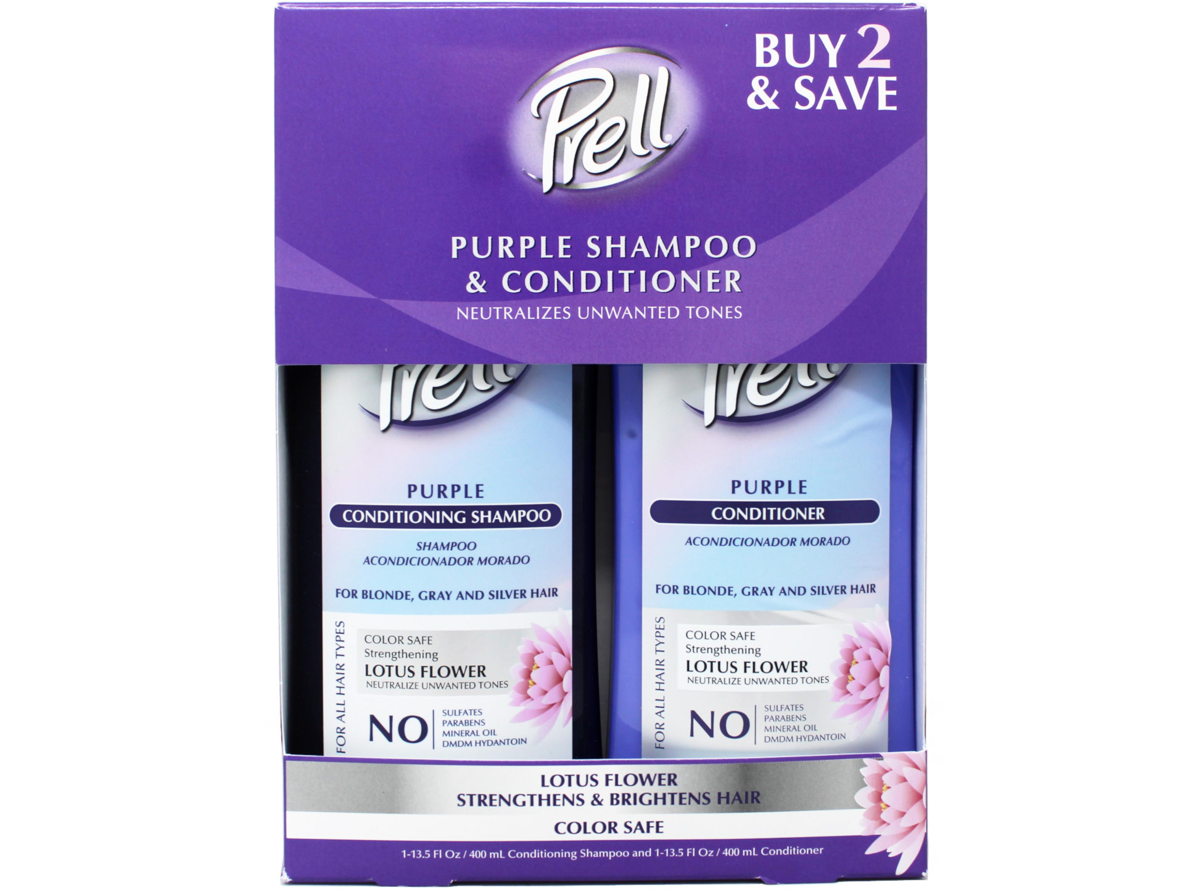 Prell Purple Conditioning Shampoo & Conditioner, for Blonde, Gray and ...