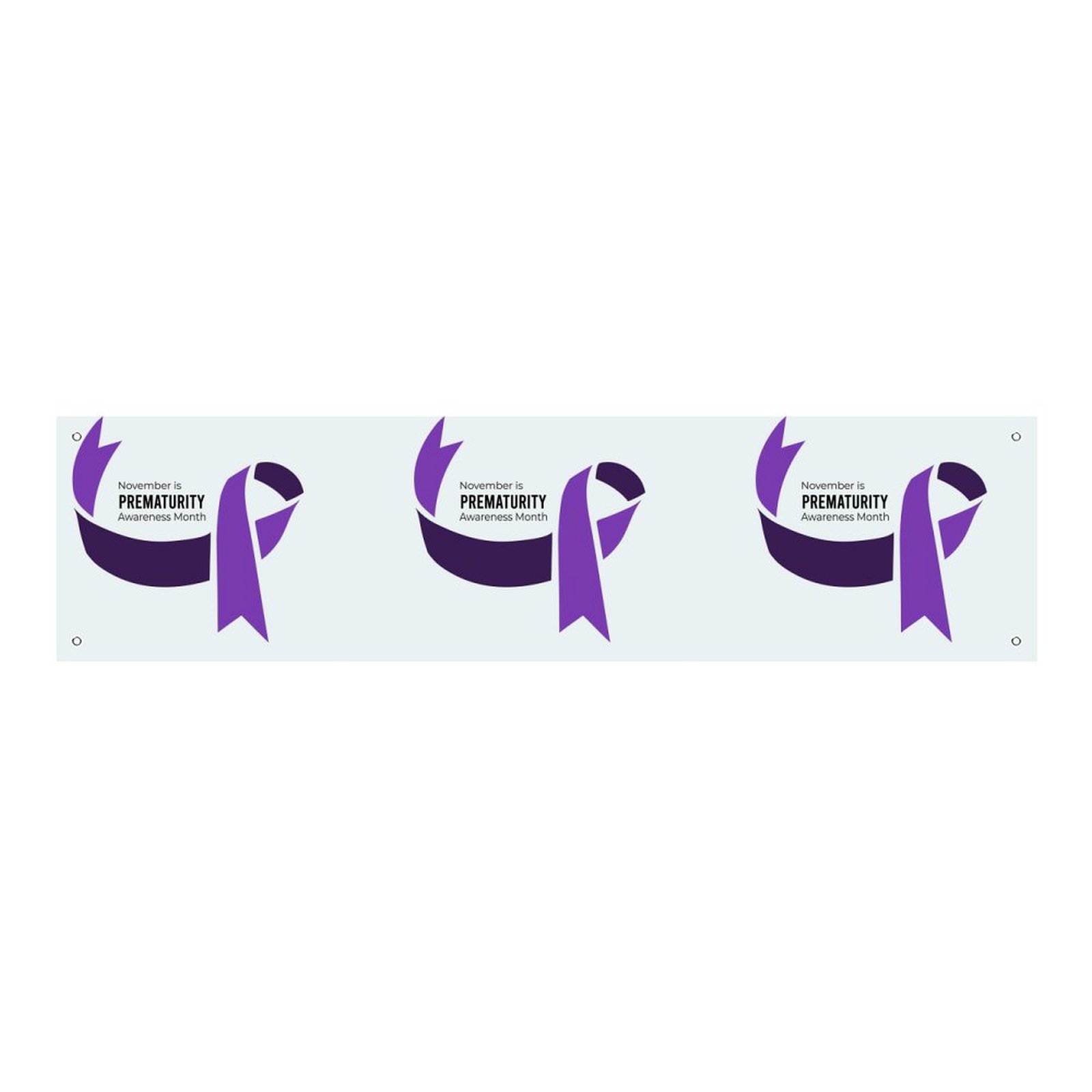 Prematurity Awareness Month Purple Ribbon Banners Flag Hanging Backdrop ...