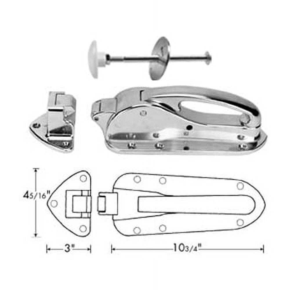 Premco - PR102-F-6-1/2-G - Latch, Chrome, W/Fl Strike/Ir - Walmart.com