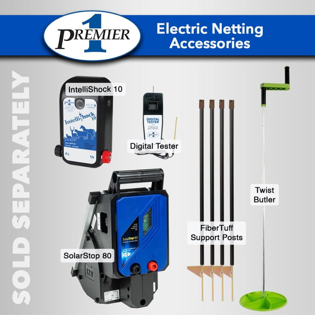 Premier 1 Horse QuikFence® Electric Netting | White/Black Double Spike ...