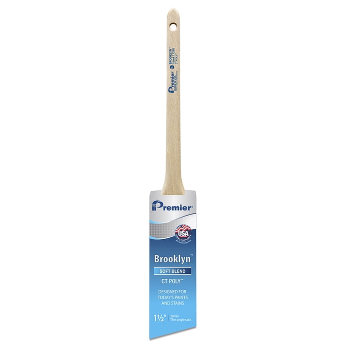 Premier 17280 Brooklyn Thin Angle Sash Paint Brush, Poly, 1-1/2 In. - Quantity 6 - Walmart.com
