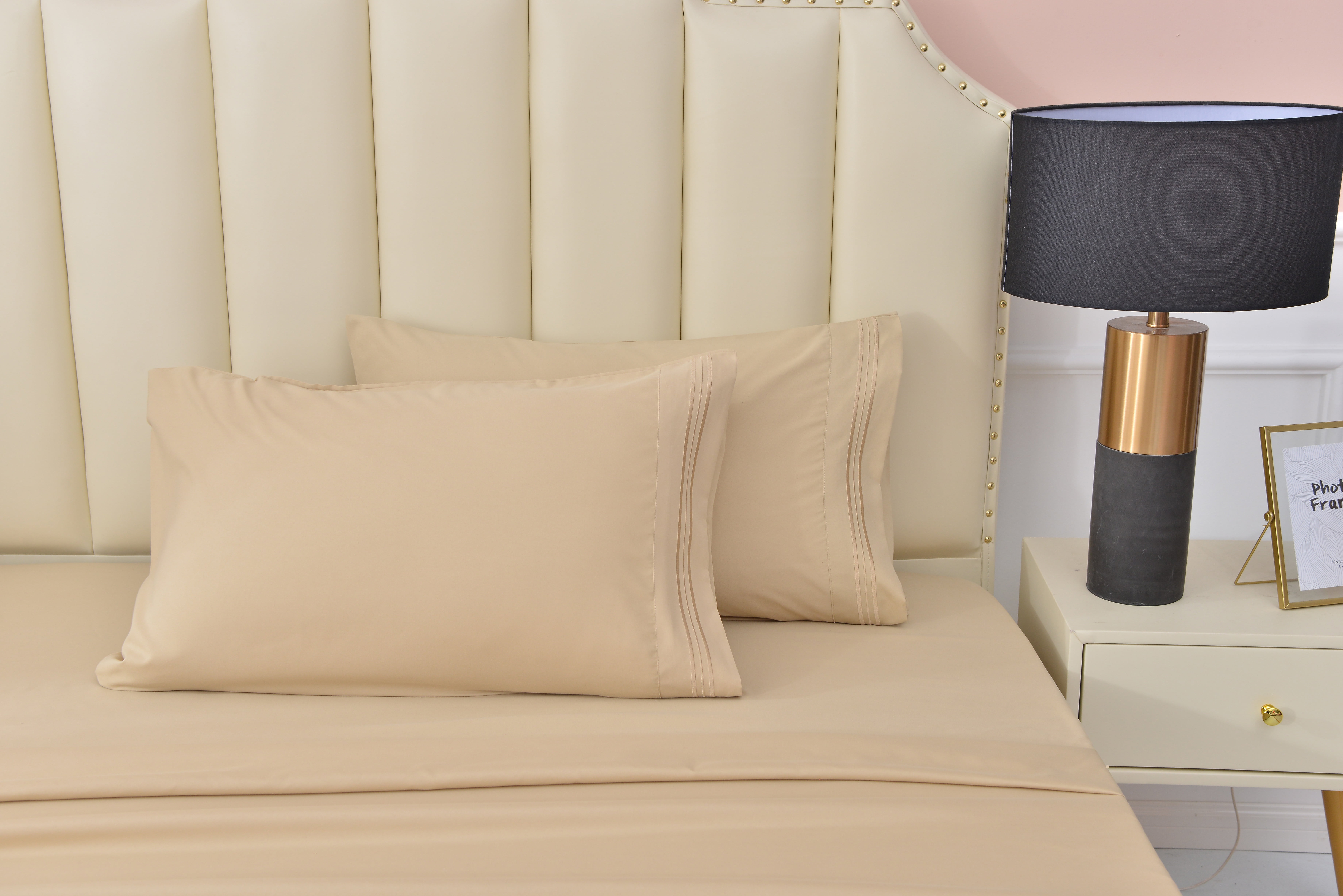 Premier 2000 Rayon Made from Bamboo Bed Sheets Set- King Beige Sheets ...