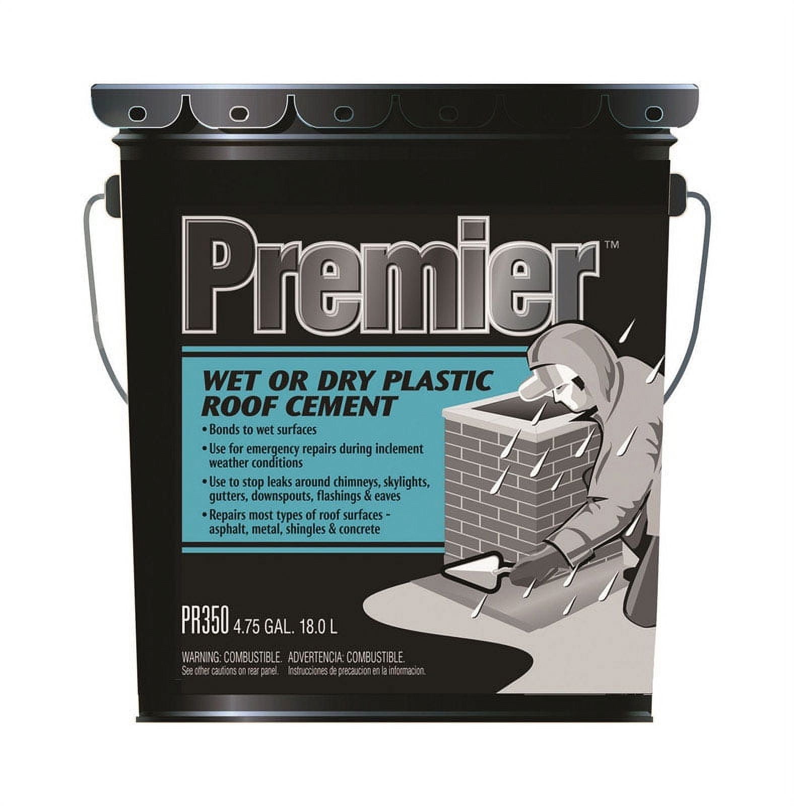 Premier Black Asphalt Wet/Dry Surface Roof Cement 4.75 gal - Walmart.com