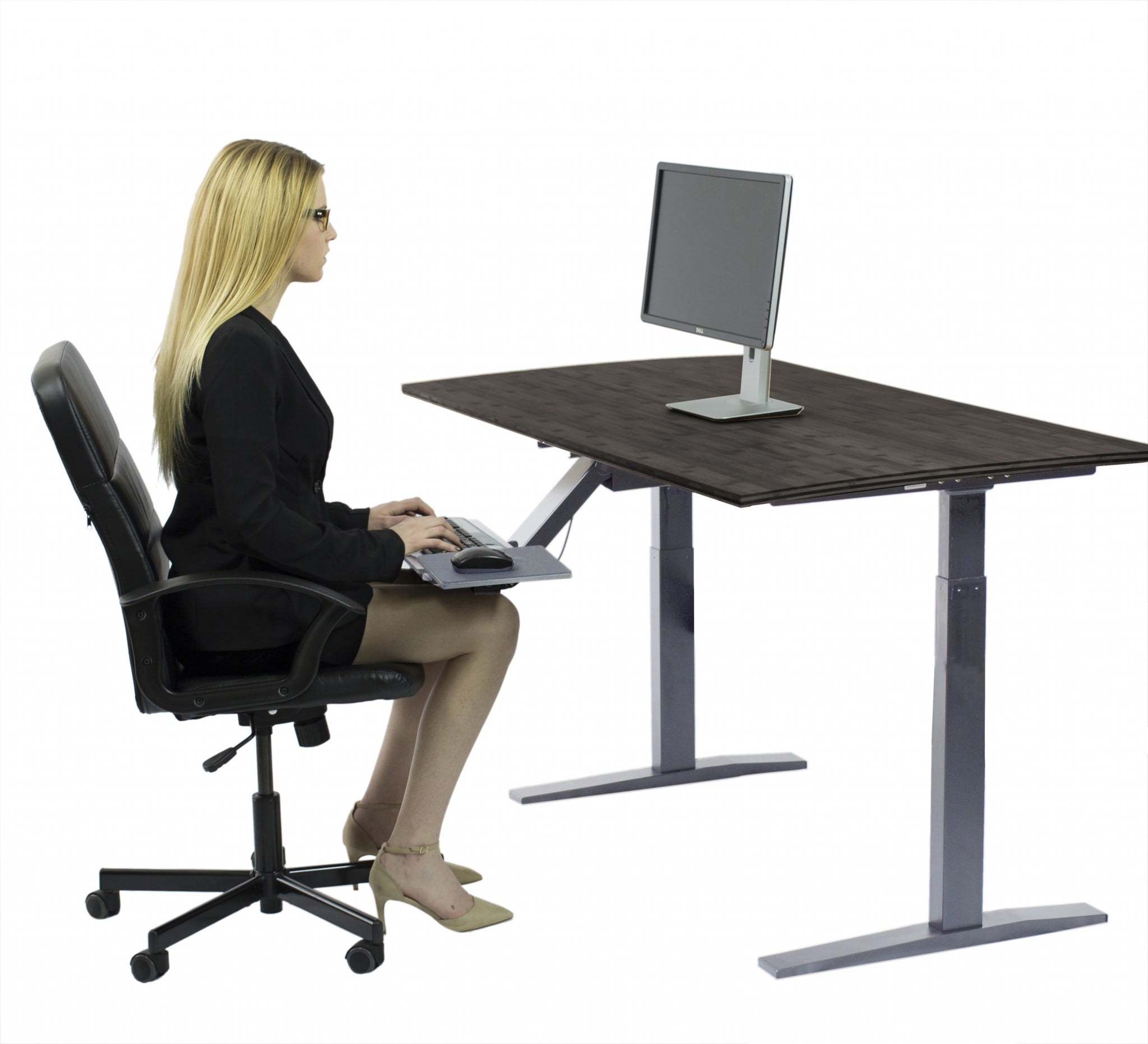 Premier 45" Gray Dual Motor Electric Office Adjustable Standing Desk ...