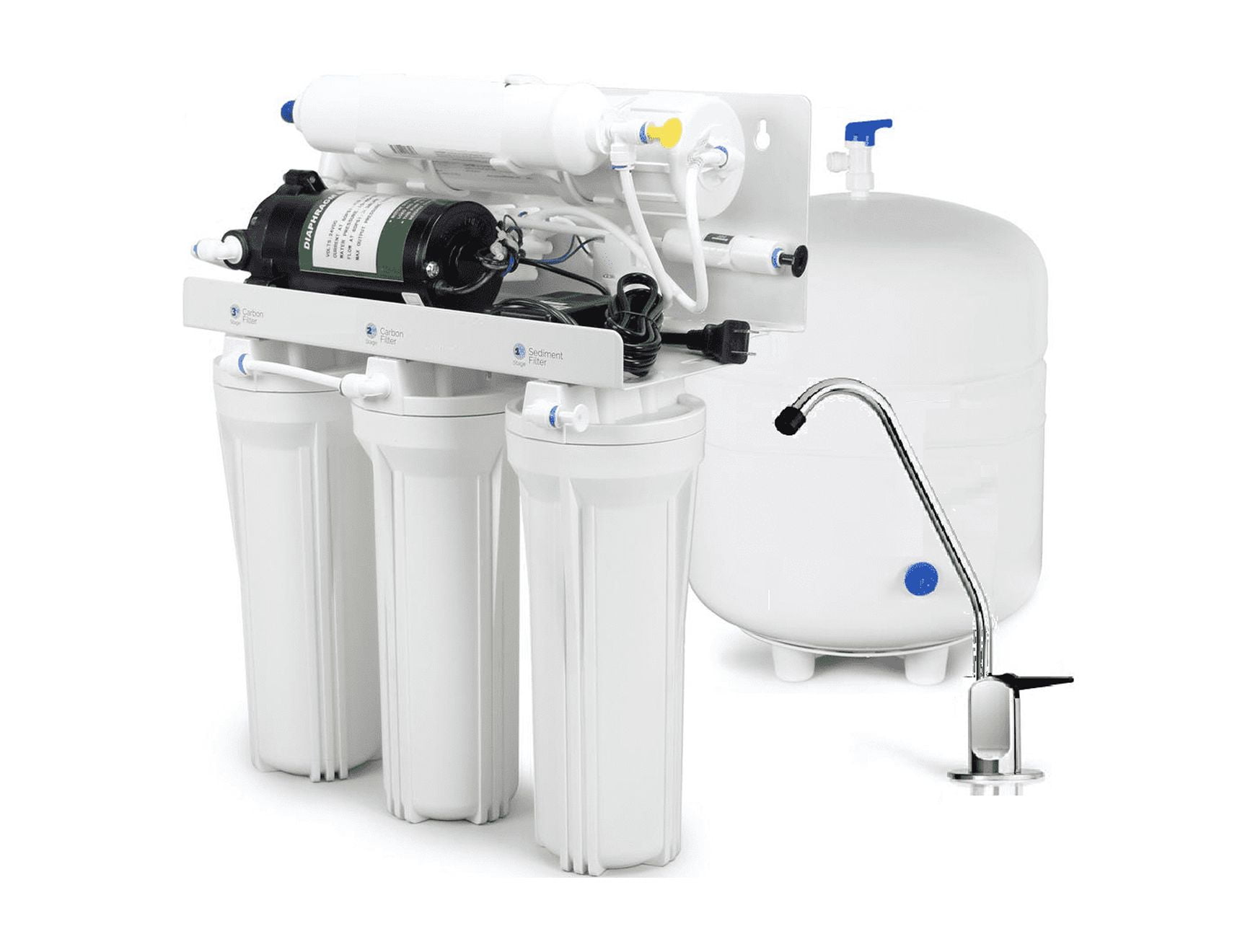5 Stage with Booster Pump: 50 GPD RO - Complete Home Reverse Osmosis ...