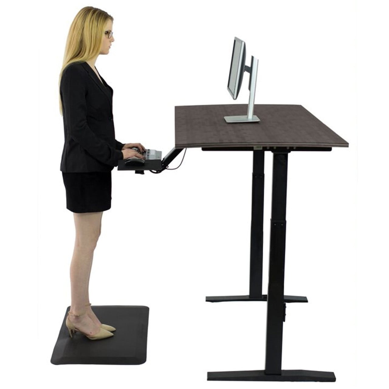 Premier 52" Black Dual Motor Electric Office Adjustable Standing Desk ...