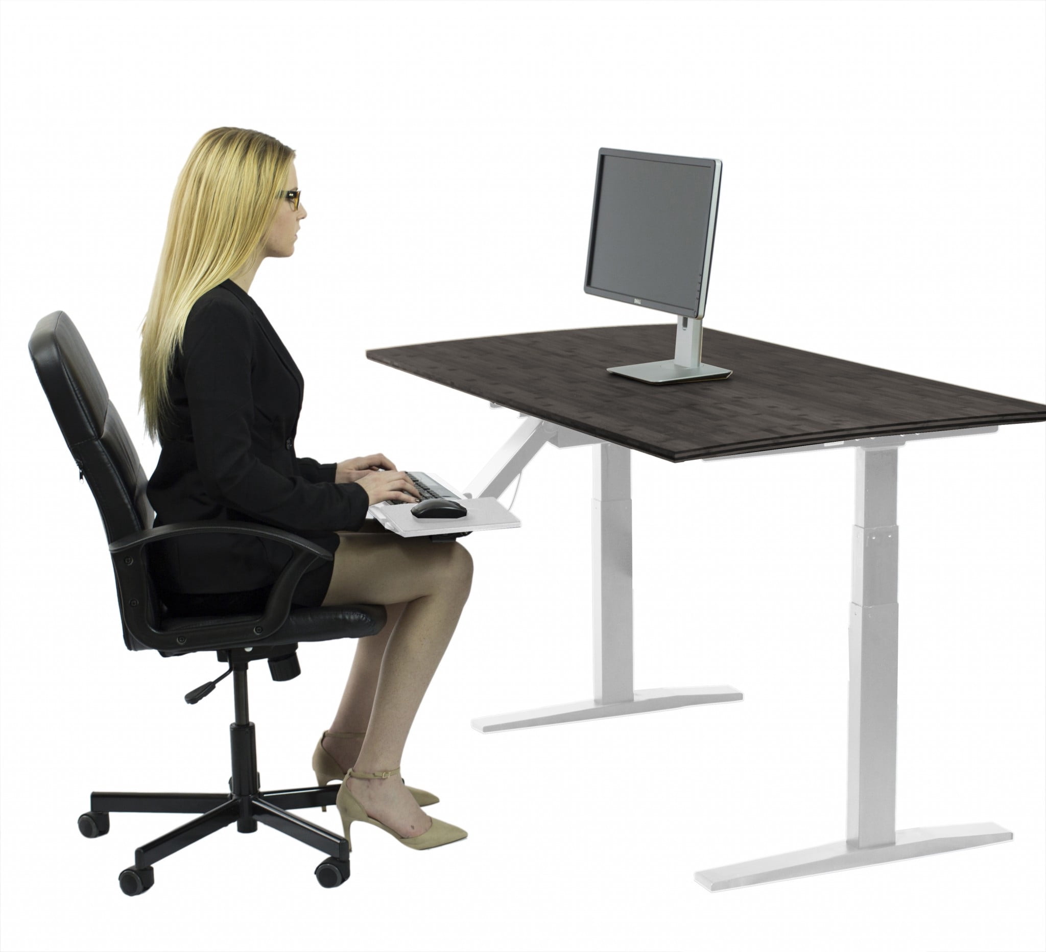Premier 52" White Dual Motor Electric Office Adjustable Standing Desk ...