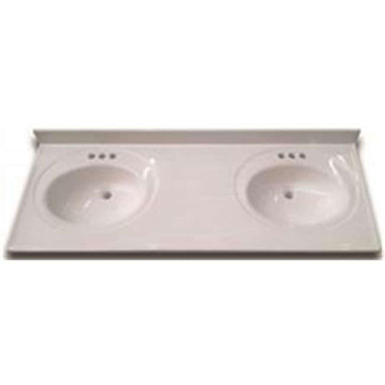 Premier 61x22 in. Custom Vanity Top, Double Recessed Bowl, White Swirl ...