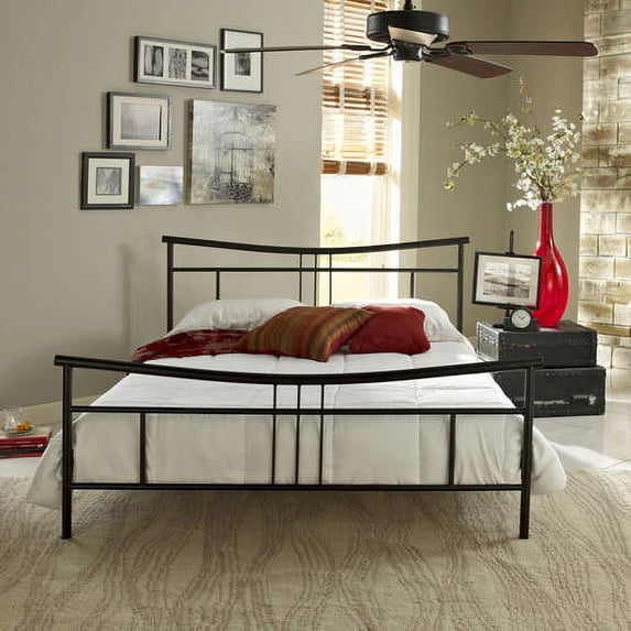 Premier Annika Metal Platform Bed Frame Full, Black with Bonus Base ...