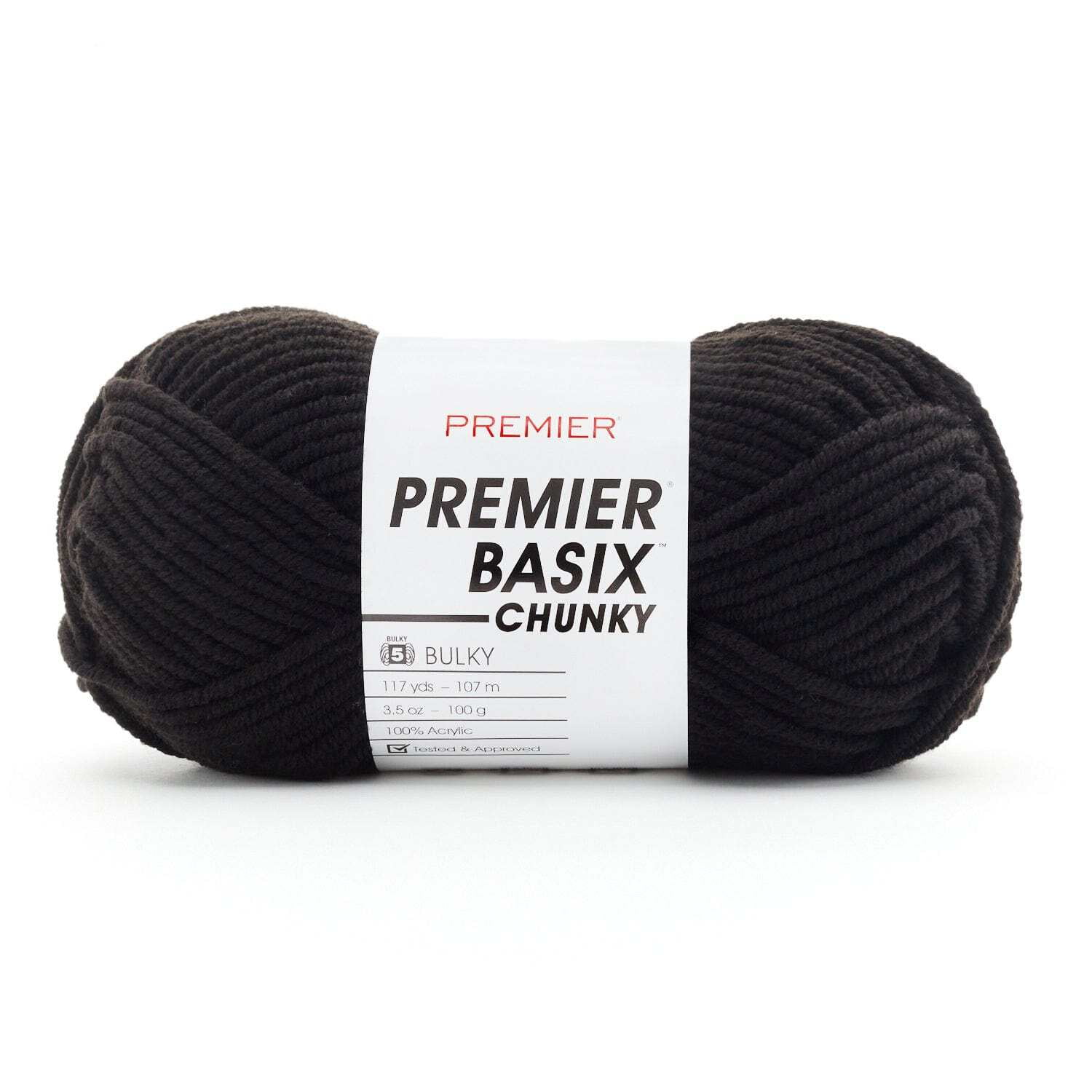 Basix Chunky Yarn, Bulky Weight Acrylic, Black, 117 Yards, Machine ...