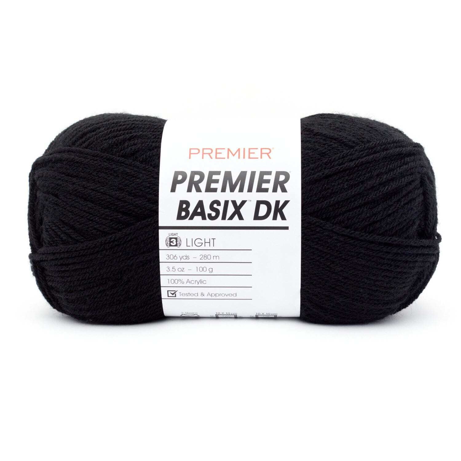 Basix DK Weight Yarn, 100% Acrylic, Lightweight and Soft, Ideal for Crochet and Knitting, Black ...