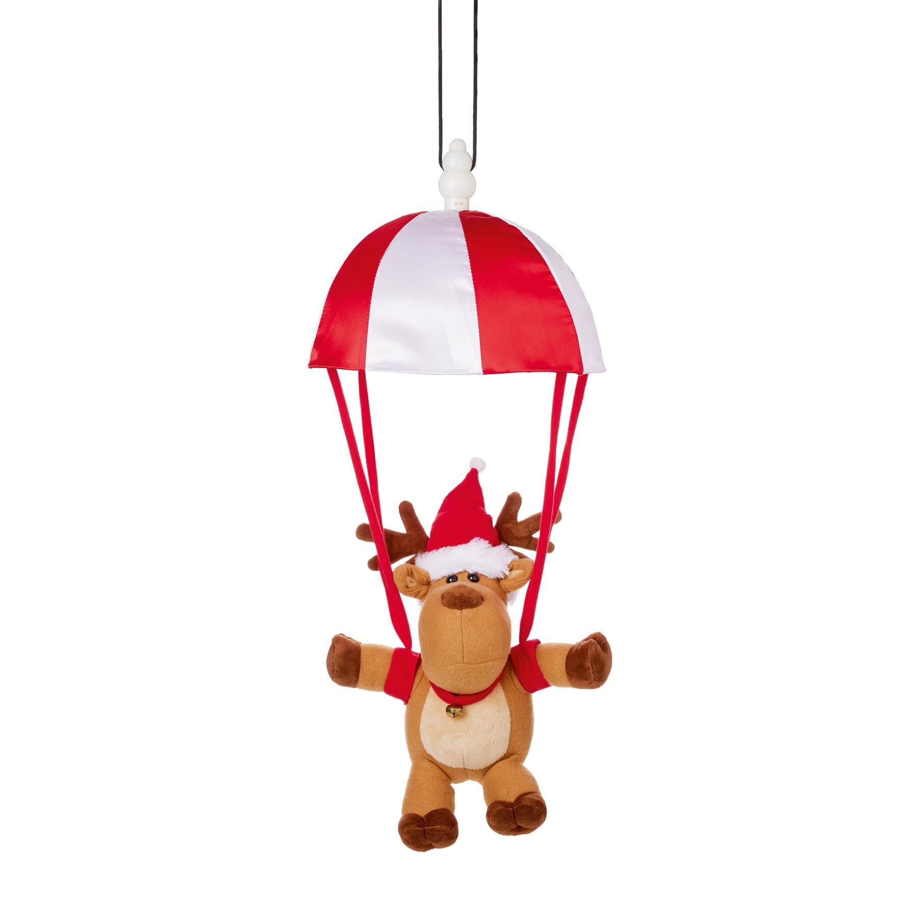 Premier - Battery Operated Musical Kicking Leg Parachute Reindeer, 37cm ...