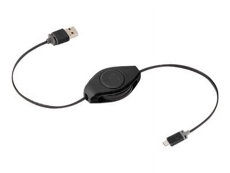 Premier Black Retractable Micro USB Char - Walmart Business Supplies