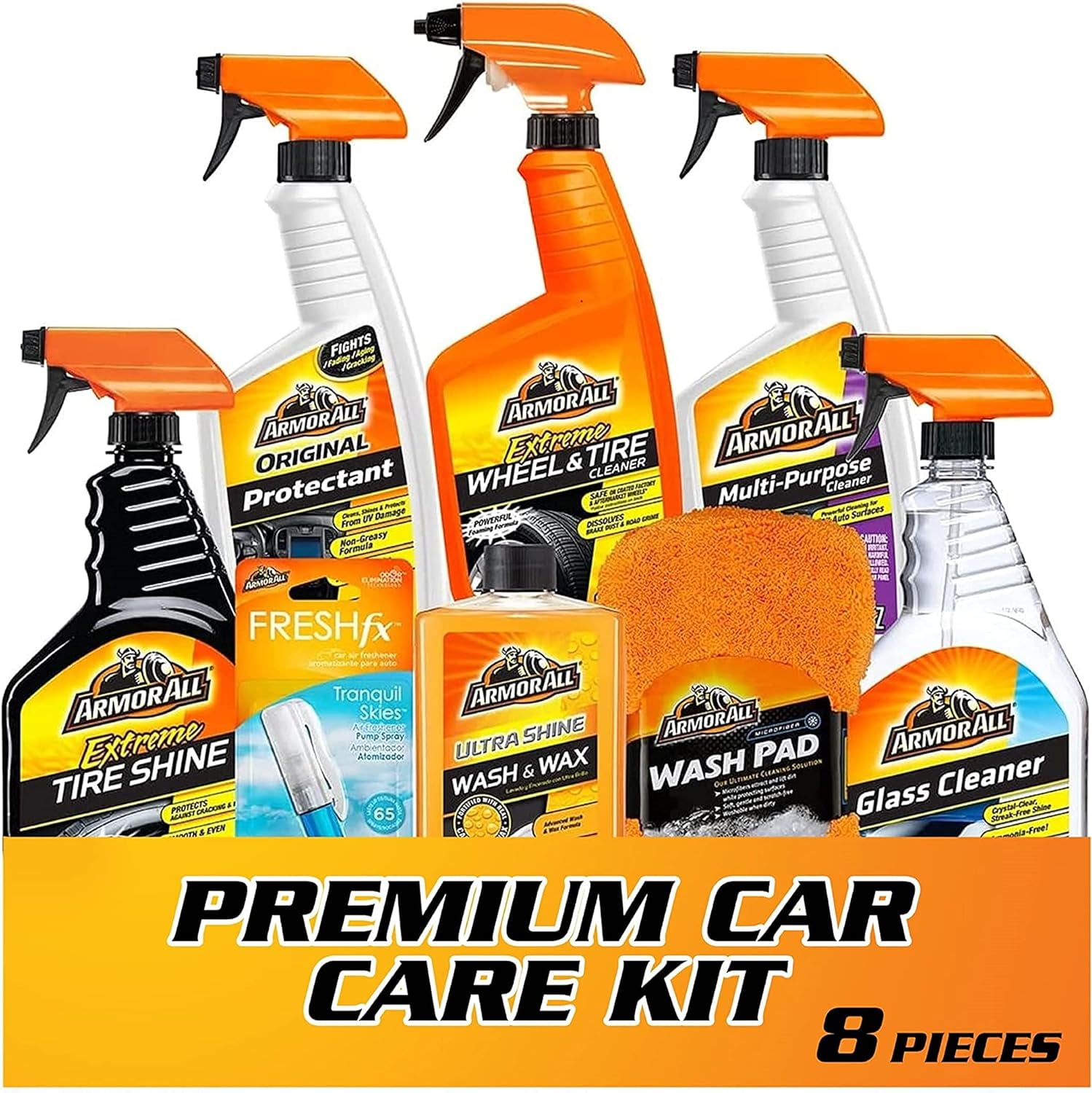 Premier Car Care Kit, Includes Car Wax & Wash Kit, Glass Cleaner, Car ...