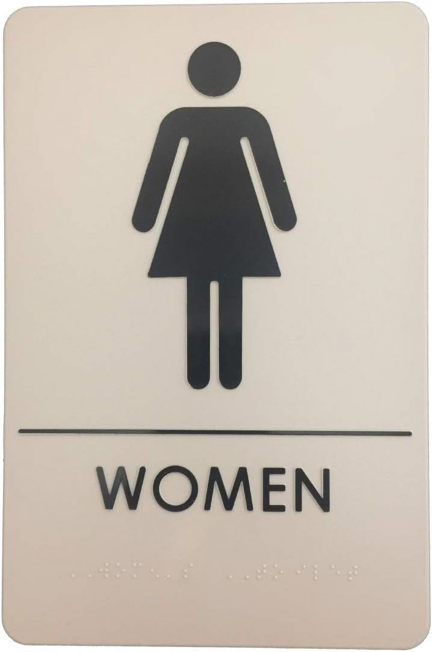 Premier Colors - Women ADA Compliant Restroom Sign - Includes Adhesive ...