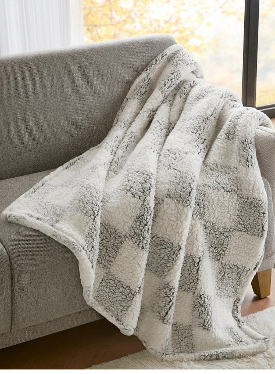 Premier Comfort Alpine Valley Cozy Sherpa Throw, 50" X 60" Black ...
