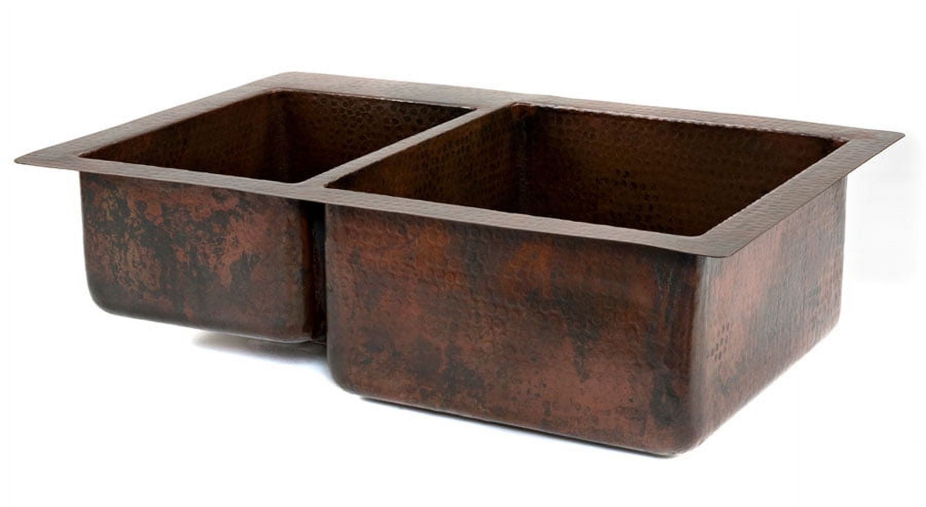 Premier Copper Products K40db33229 33" Undermount Double Basin Copper ...