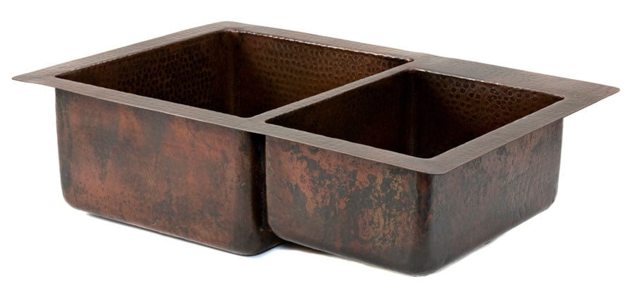 Premier Copper Products K60db33229 33" Undermount Double Basin Copper ...