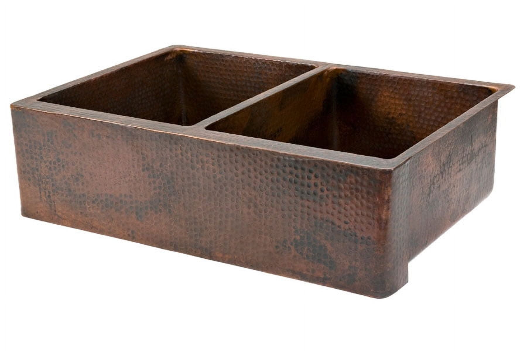 Premier Copper Products Ka50db33229 33" Farmhouse Double Basin Copper ...