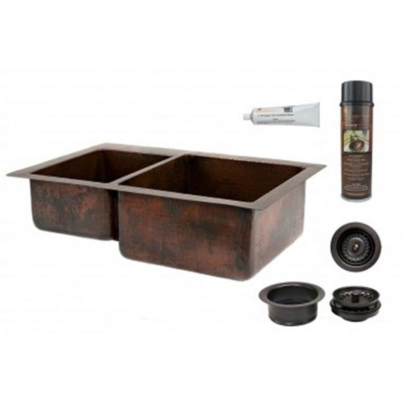 Premier Copper Products Ksp3_K40db33229 33" Undermount Double Basin ...