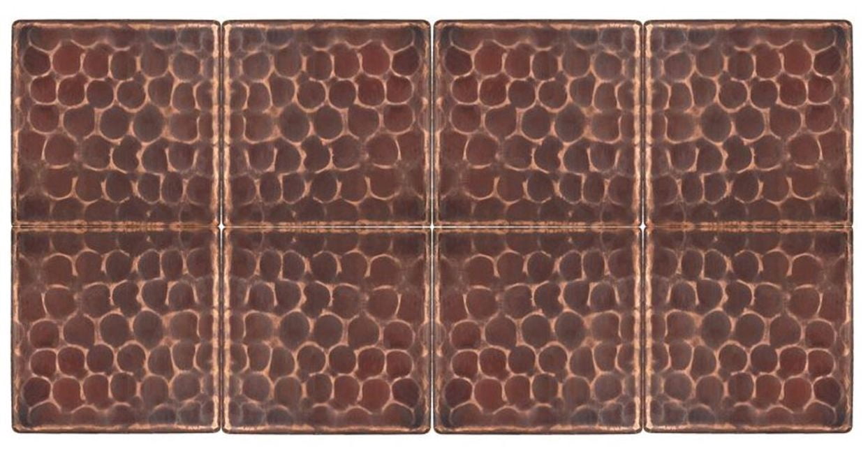 Premier Copper Products T2DBH-PKG8 2 x 2 in. Hammered Copper Tile ...