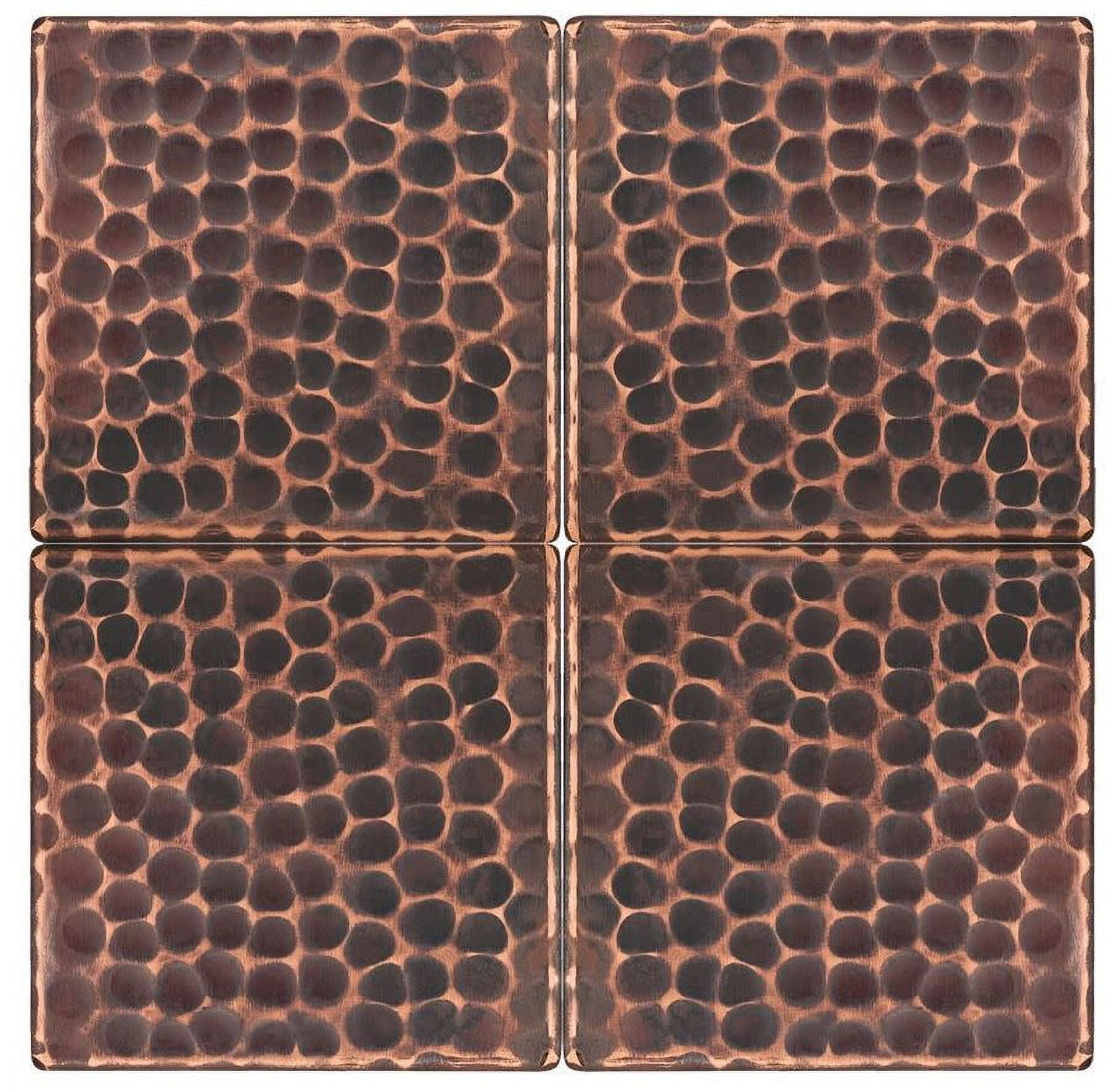 Premier Copper Products T3DBH-PKG4 3 x 3 in. Hammered Copper Tile ...
