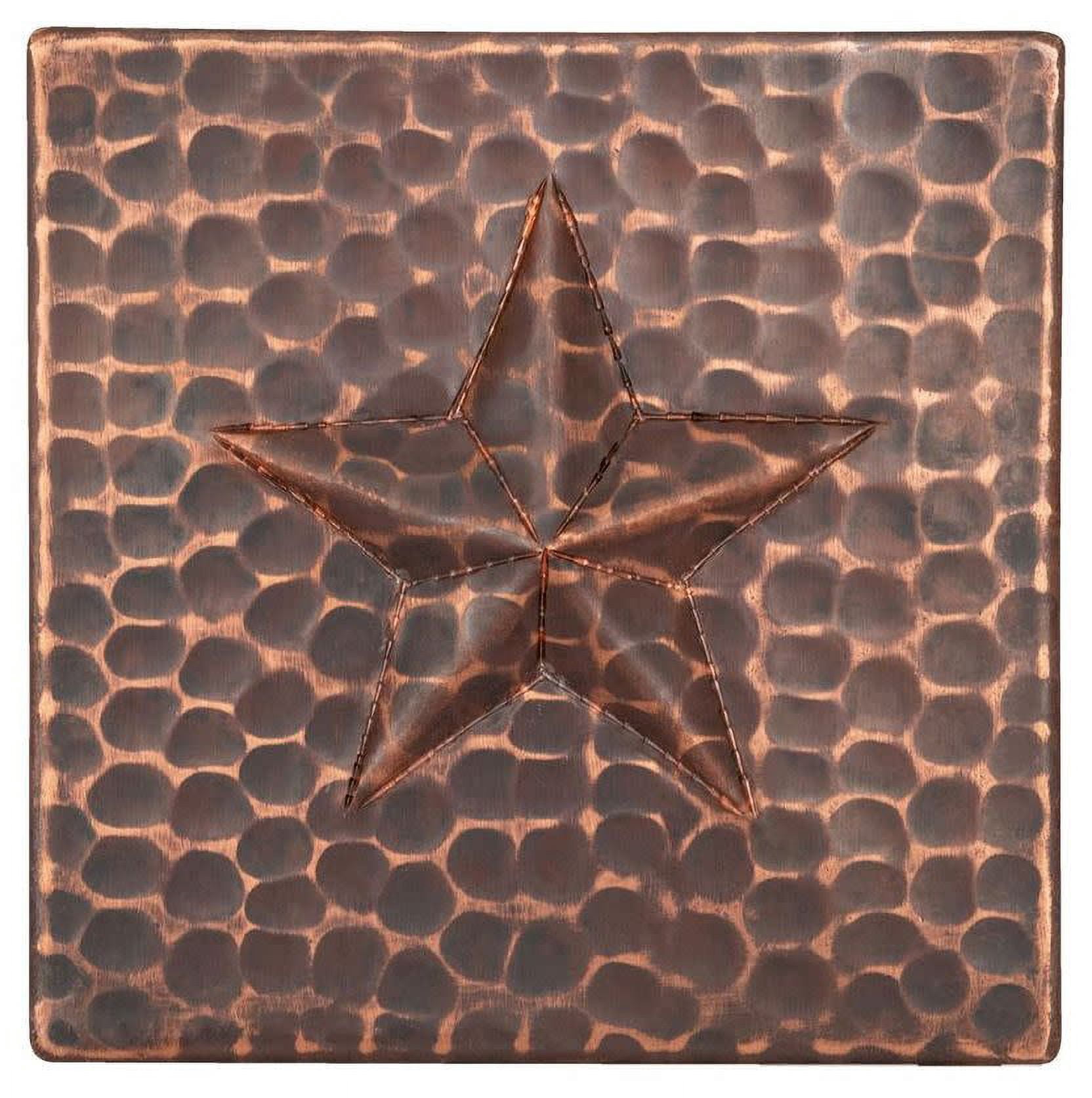 Premier Copper Products T4DBS 4 in. x 4 in. Copper Star Tile - Oil ...