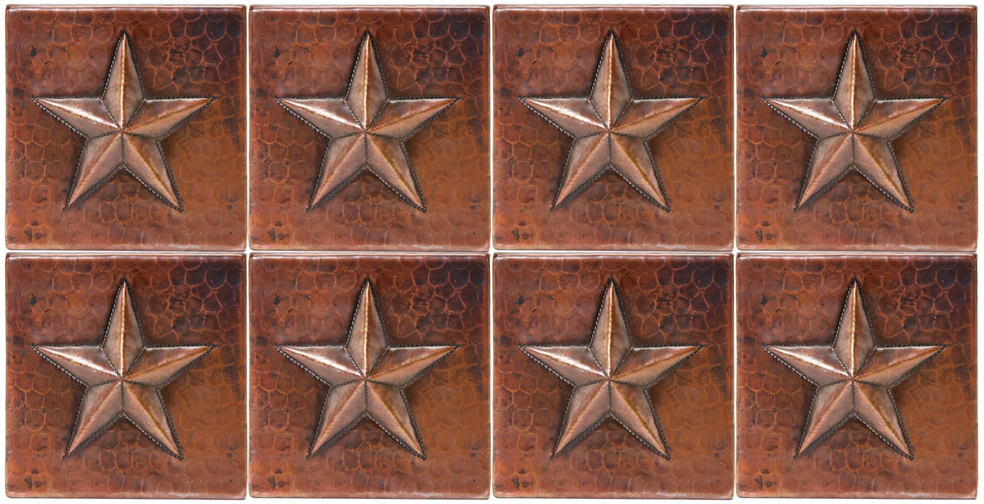 Premier Copper Products T4DBS-PKG8 4 x 4 in. Hammered Copper - Star ...