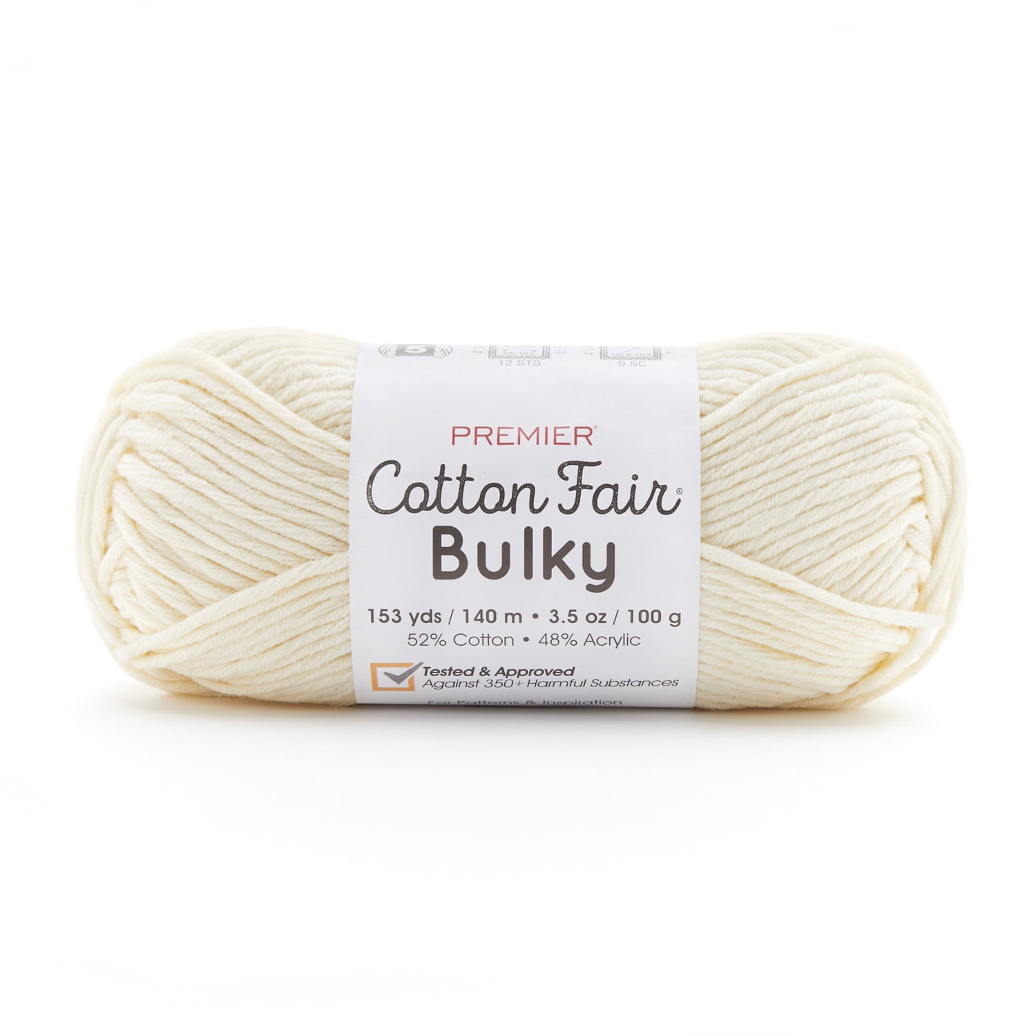 Premier Cotton Fair Bulky Yarn-Cream - Walmart.com