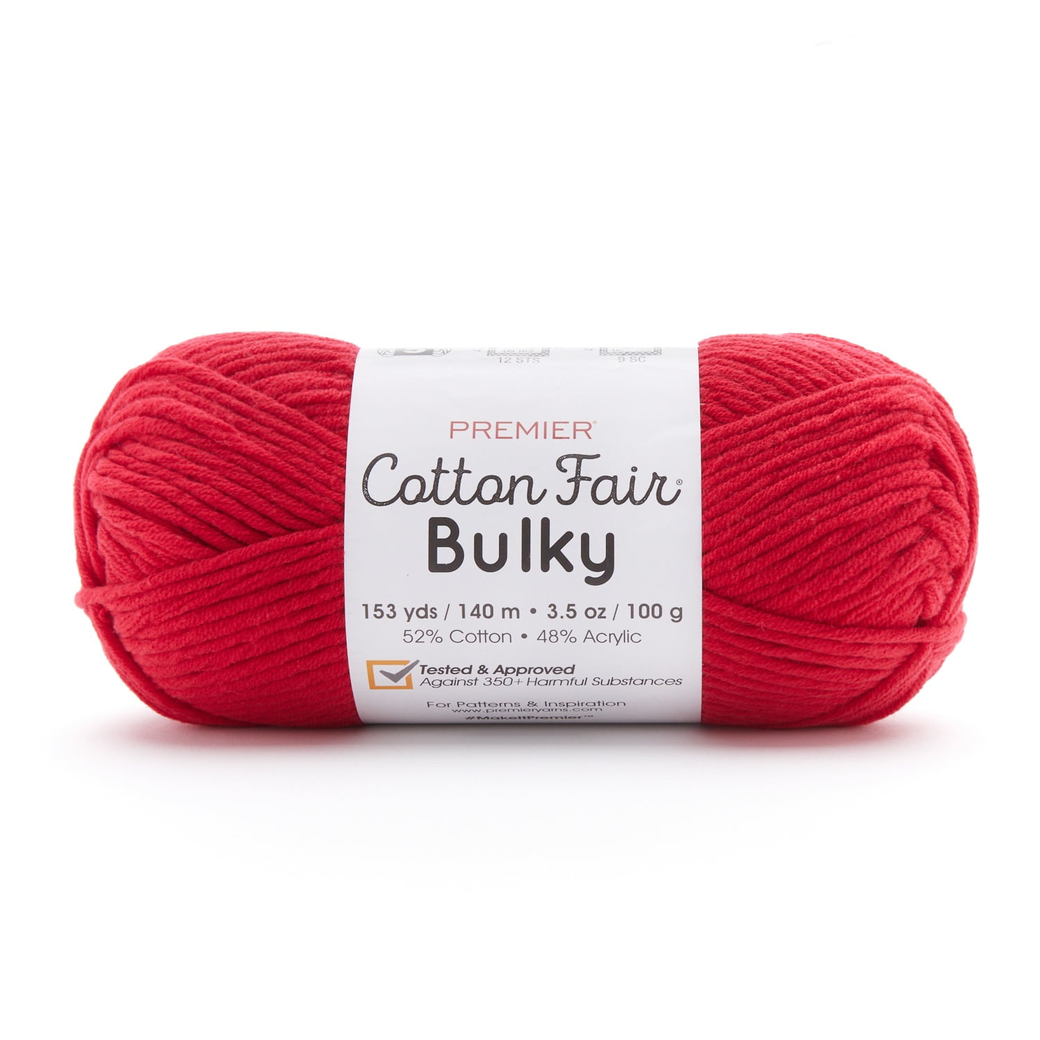 Premier Cotton Fair Bulky Yarn-Red - Walmart.com