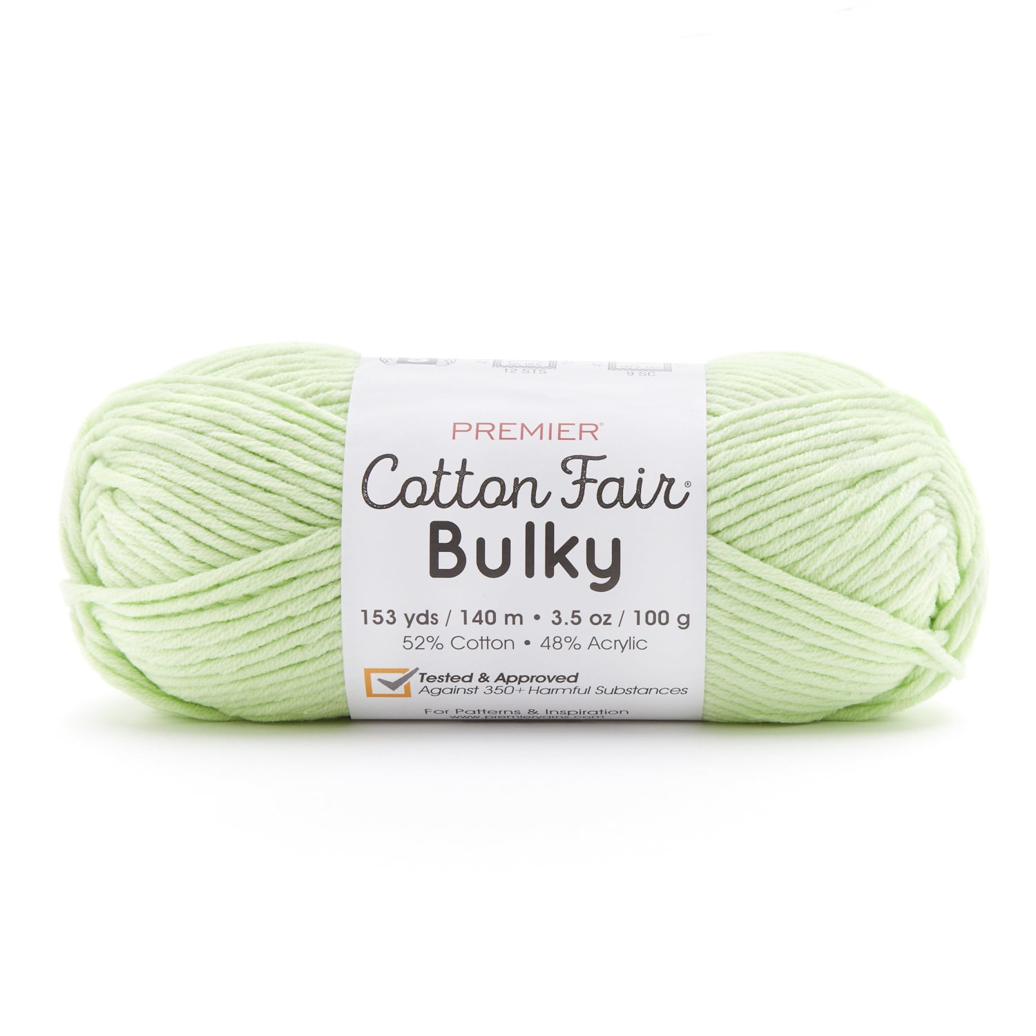Premier Cotton Fair Bulky Yarn-Pale Green - Walmart.com