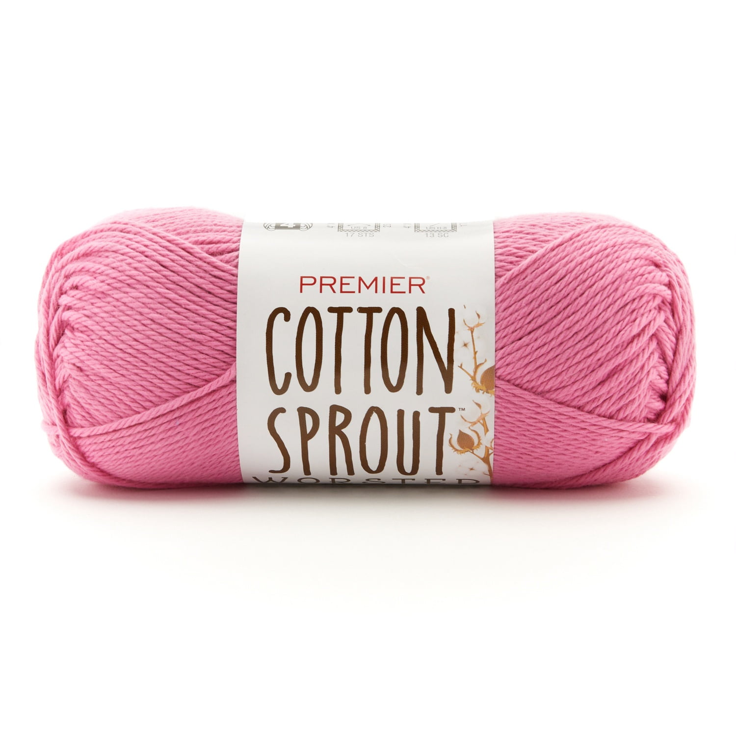 Premier Cotton Sprout Worsted Yarn-Bright Pink - Walmart.com