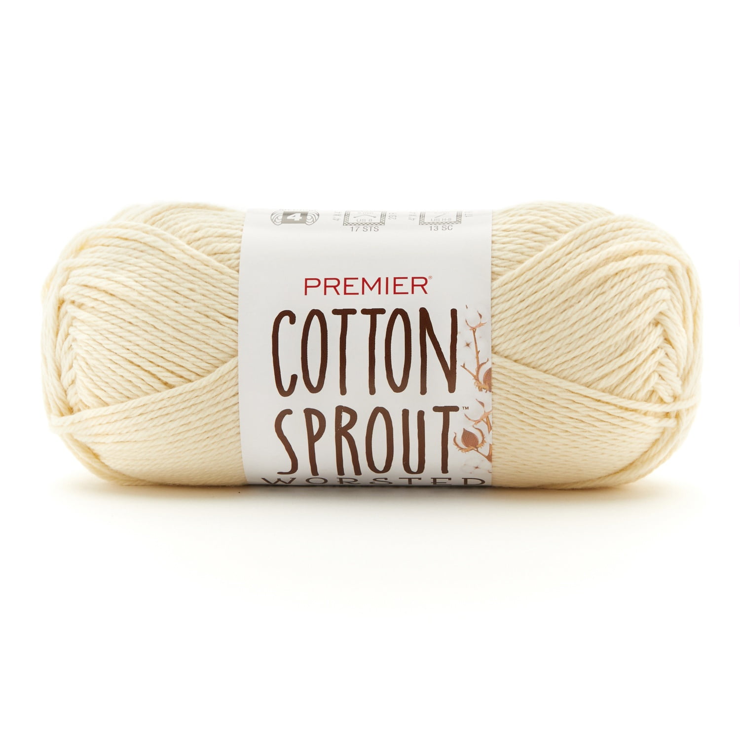 Premier Yarns Cotton Sprout Worsted Yarn-Cream - Walmart.com