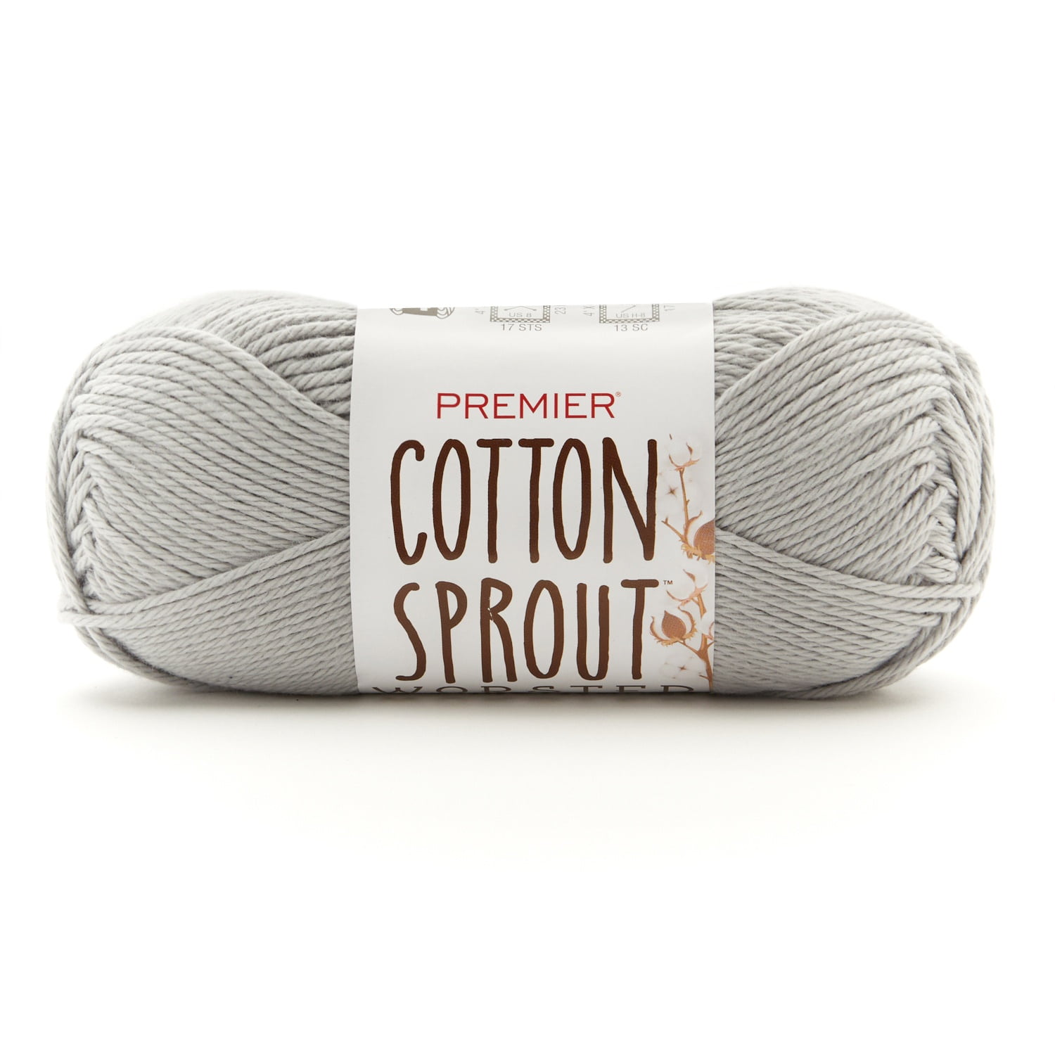 Premier Yarns Cotton Sprout Worsted Yarn-Silver - Walmart.com