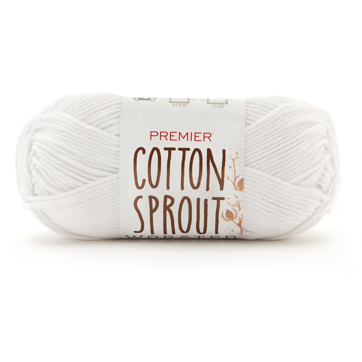 Premier Yarns Cotton Sprout Worsted Yarn-White - Walmart.com