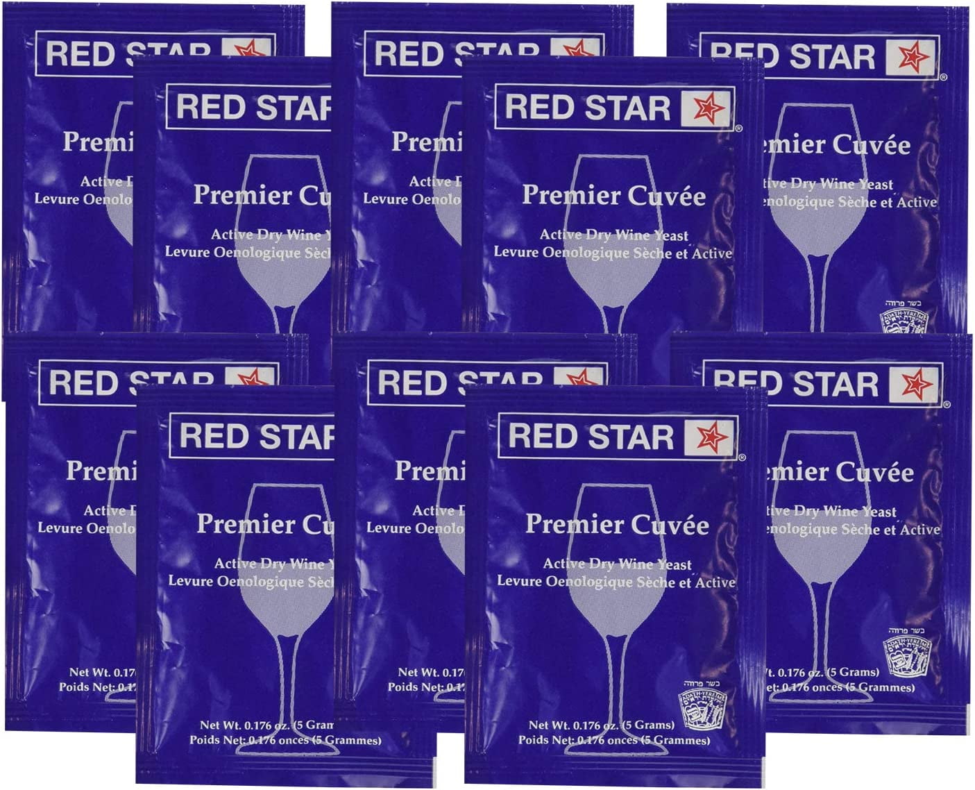 Red Star, Wine Yeast, Premier Cuvee, 10 Pack for Sparkling Winemaking ...