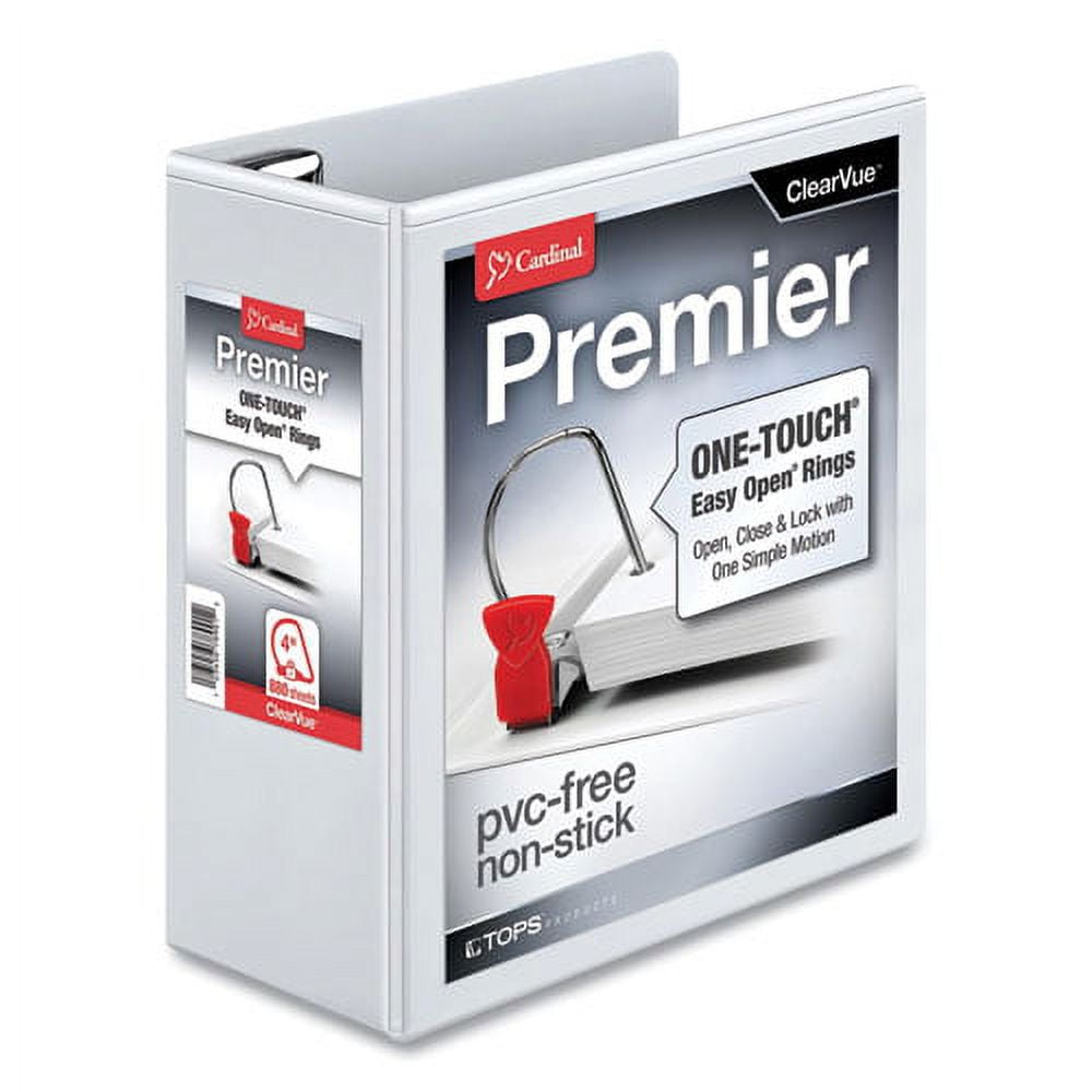 Premier Easy Open Clearvue Locking Slant-D Ring Binder, 3 Rings, 4 ...